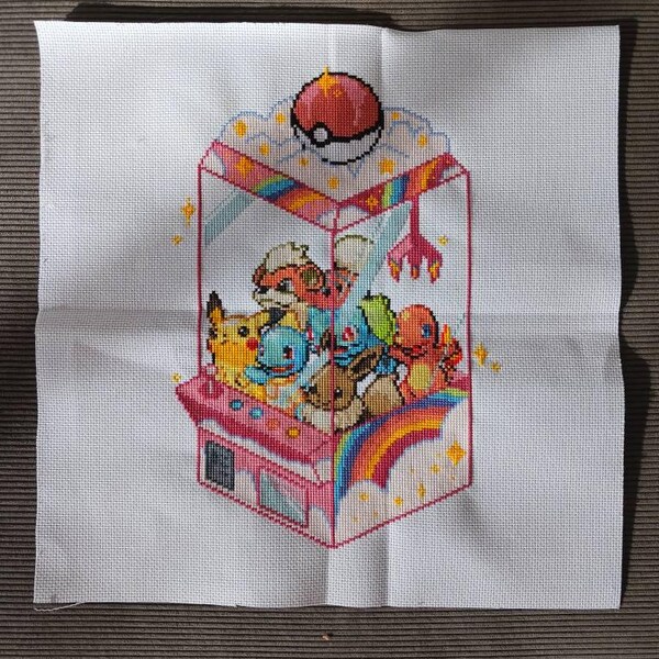 Pokemon Plush Claw Machine - Cute Dreamy Pastel Cross Stitch Pattern ...