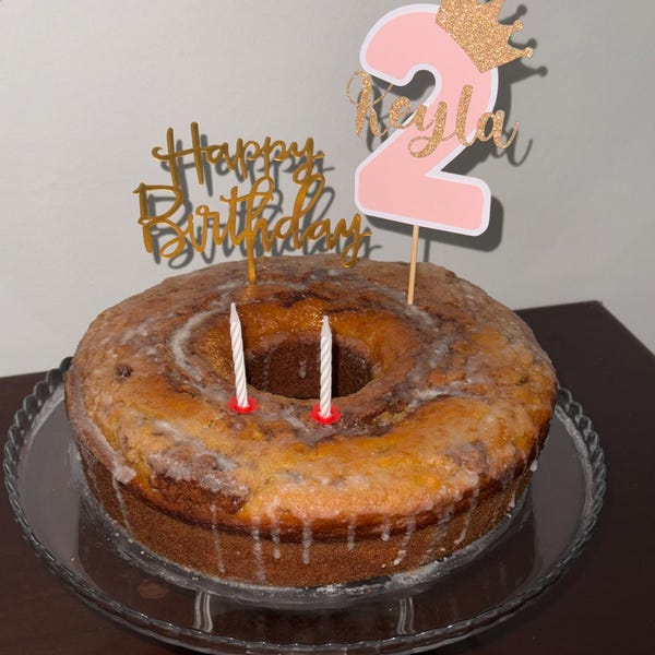 Princess and Prince Number Two Children's 2nd Birthday Cake Topper ...