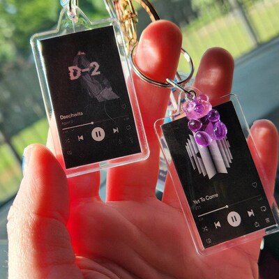 Spotify Song Plaque Keychain Custom Key Chain Add Charm Gummybear Heart ...