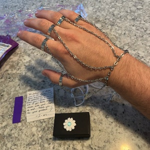 Handmade Five Finger Chain Rings Adjustable Cross Chain - Etsy
