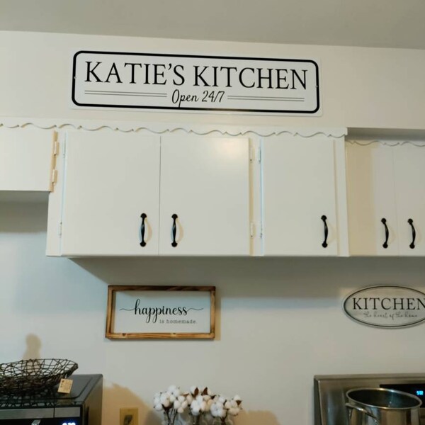 Kitchen Open 24/7 Sign, Personalized Kitchen Name Sign, Custom Gift ...