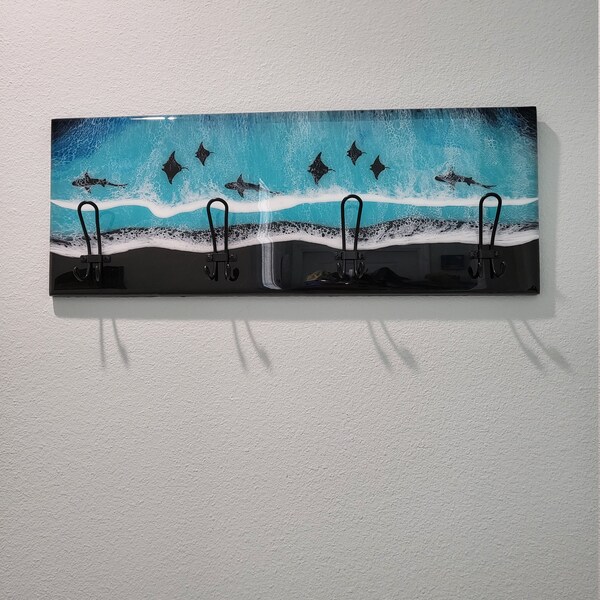 Black Beach Ocean Wave Coat Rack - Etsy