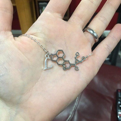 LSD Necklace, LSD Molecule Necklace, Acid Charm Necklace, Initial Trip ...