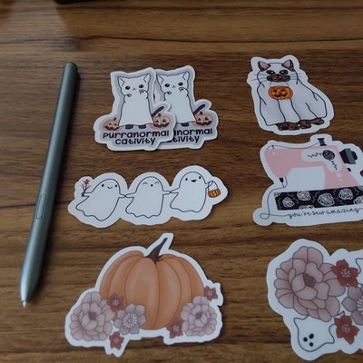 Spooky Cat Sticker, Halloween Cat Sticker, Purranormal Cativity, Cat ...