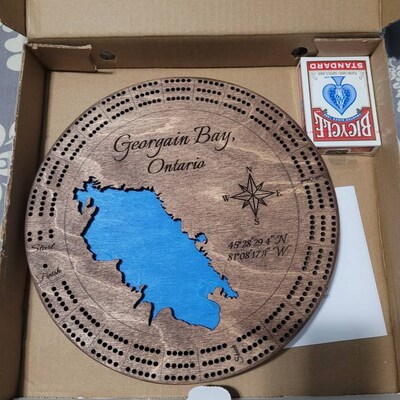 Custom Cribbage Board Laser Cut Lake Game Gift - Etsy Canada