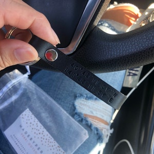 Custom Leather Keychain, Personalized Leather, Coordinates Key Ring ...