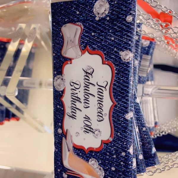Denim & Diamonds Theme Candy Bar Wrappers | Denim Theme Birthday ...