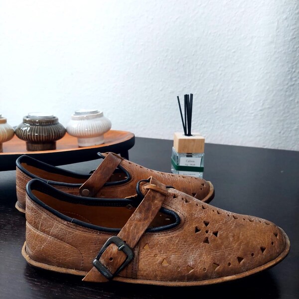Natural Brick Color Medieval Leather Ankle Boots - Handmade Leather ...