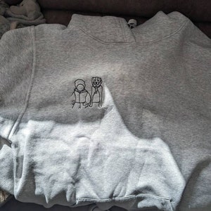 Couple Matching Heart Hoodie, Anniversary Gift for Him, Embroidered ...