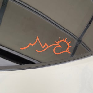 Wave Mountain Sun Hand Drawn Vinyl Decal Hand Drawn Wave Decal Wave ...