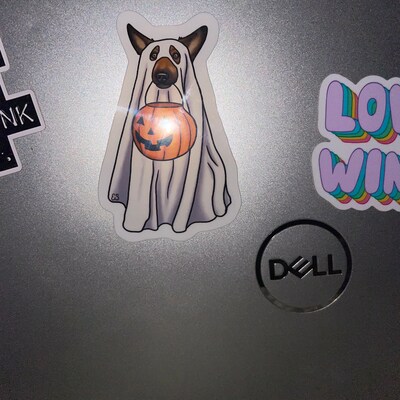 German Shepherd Ghost, Ghost Dog, Halloween Sticker, Spooky Pup - Etsy