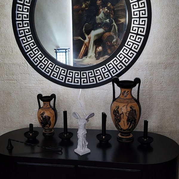 Greek Ceramic AMPHORA Jar Vase Pot Painting Goddess Artemis God Apollo ...