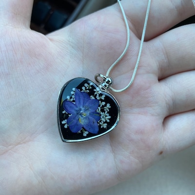 Pressed Flower Locket, Locket Necklace, Big Locket, Vintage Locket ...