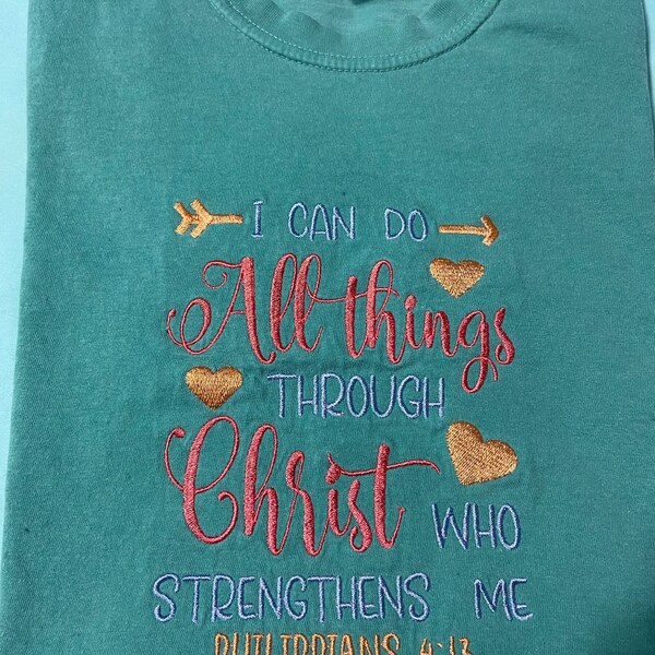 Bible Verses Machine Embroidery Designs, Phillipians 4 13 Embroidery ...