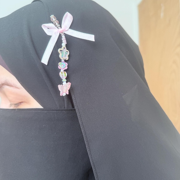 Handmade Beaded Hijab Bow Pin – Aesthetic Hijabi Accessory - Etsy