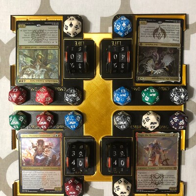 4 Player Commander Tray Set Life Spinner Style Custom Made 3D Printed ...