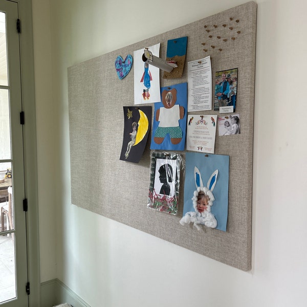 Frameless Linen Pin Board - (60" X 40") - Gallery Wrapped Fabric ...