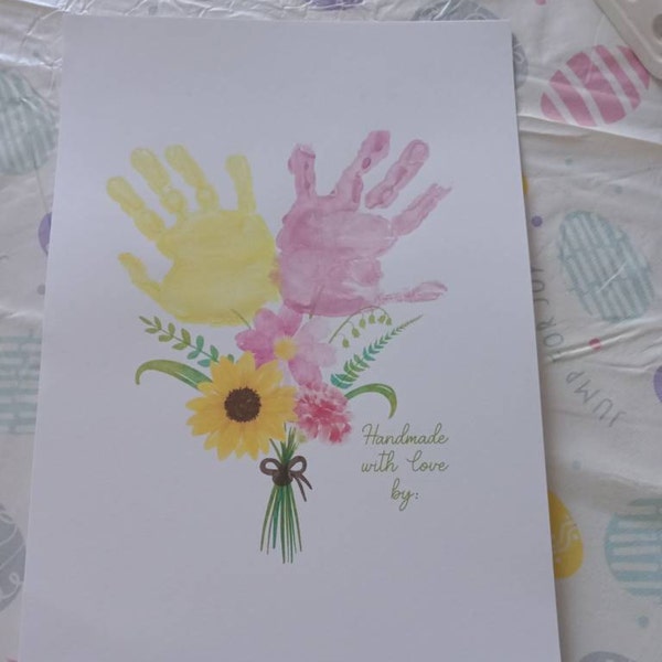 Valentine Mother's Day Craft Handprint Art Birthday Activity Floral ...