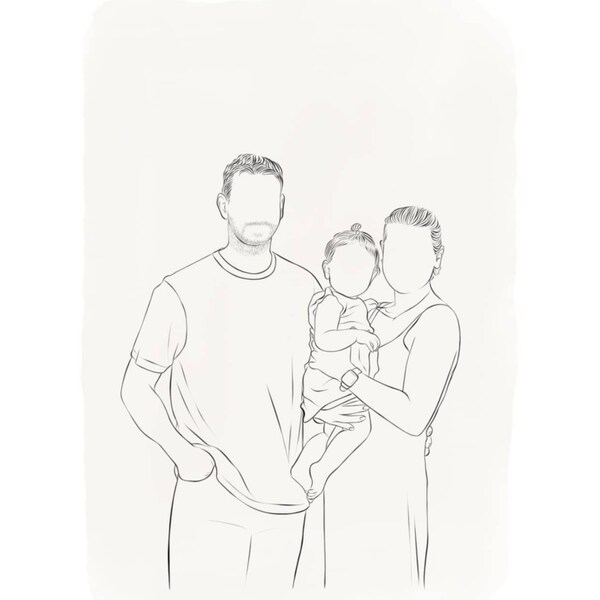 Line Drawing Custom Faceless, Personalised Line Art, Line Illustration ...