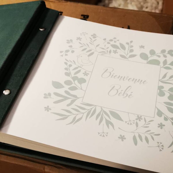 First Year Baby Memory Book, Personalized Baby Album, Modern Baby ...