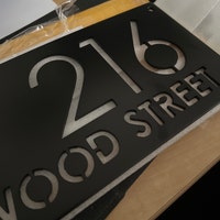 Custom Metal House Number With Street Name - House Number Sign ...
