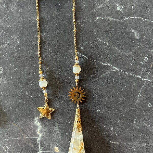 Gothic Gilded and Blue Obsidian Divinatory Pendulum, Resin Pendulum ...