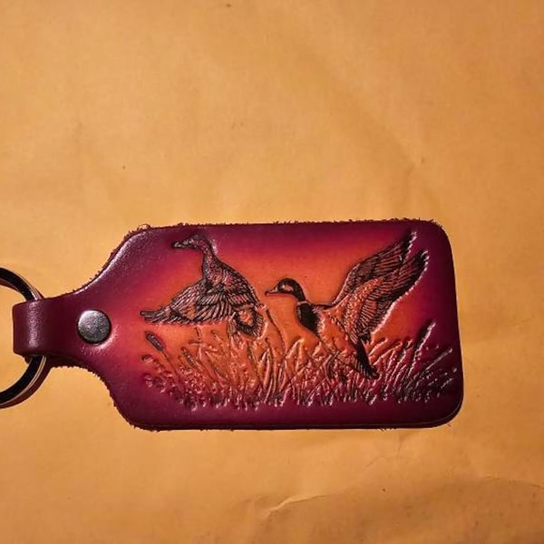 Handmade Leather Duck Key Tag - Etsy