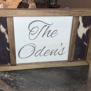 Custom Cowhide Welcome Sign Cow Print Sign Your Text - Etsy