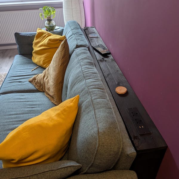 Behind Sofa Console Table With Recessed Sockets - Bespoke Sizes and ...