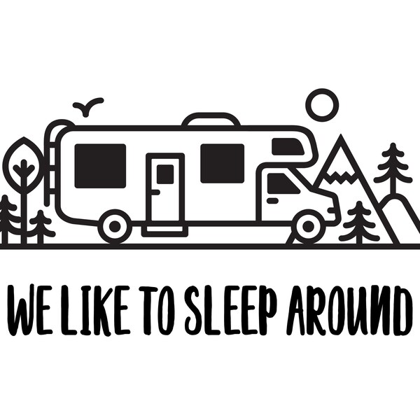 Motorhome RV Camping Scene Svg, Class C Camper Svg, Sign Design Cut ...