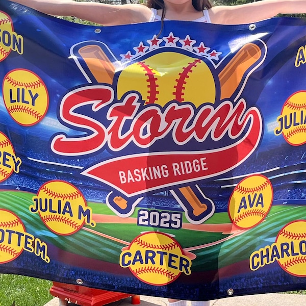 Softball Team Banner | T-ball Team Banner | Little League Team Banner ...