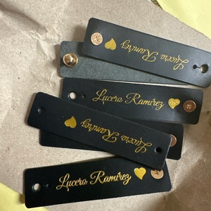 Custom Leather Labels With Holes , Labels, Personalized Leather Labels ...