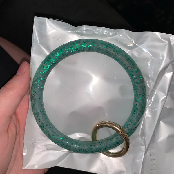 Glitter Silicone Bangle Bracelet Keychain,9 Colors，lanyard Bracelet ...