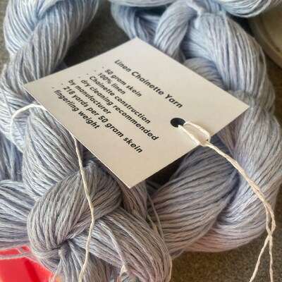 Linen Chainette Yarn, Knitting, Weaving, Crochet, Bleached White, 50 ...