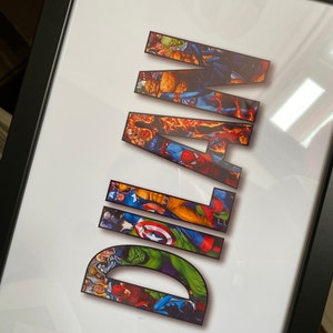 Personalised MARVEL NAME Word Art Custom Print Gift Keepsake - Etsy