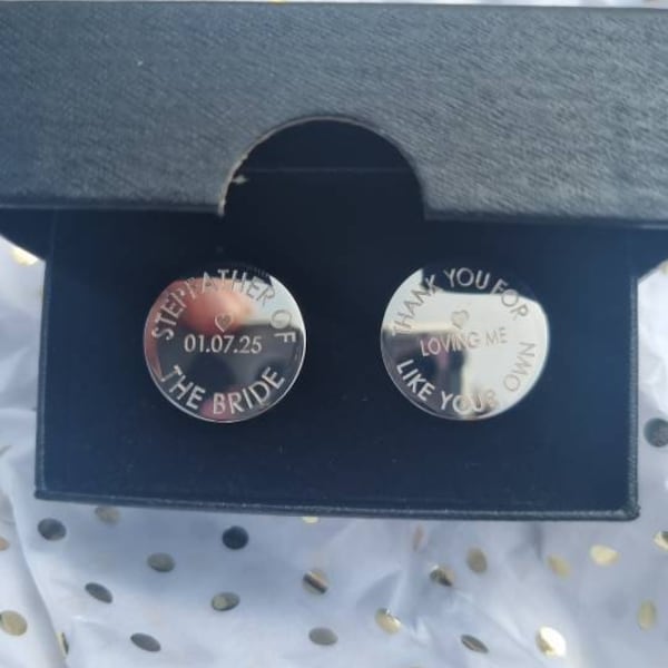 Personalised Stepfather of the Bride Cufflinks – Wedding Gift for Step ...