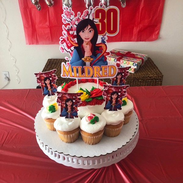 Mulan Cake Topper, Custom Cake Topper, Personalized Cake Topper, Disney ...