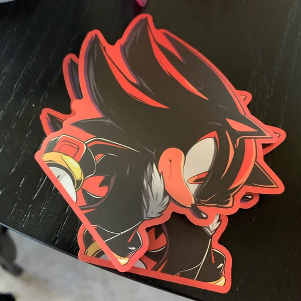 Shadow Metallic Sticker Vinyl Decal Sonic Knuckles Tails Amy Super ...