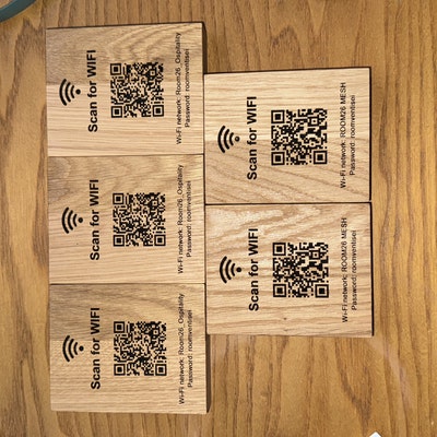 Scan for Wifi Sign QR Code Sign Wooden QR Code Sign Wifi Access ...