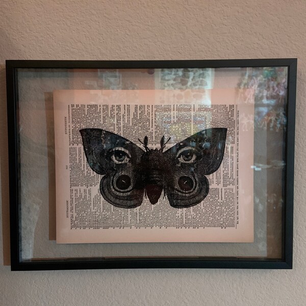 Moth Print, Moth Art Print, Moth Wings, Moth Book Page, Moth Drawing ...