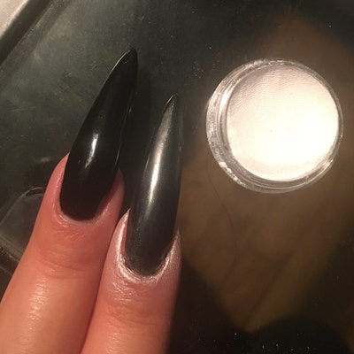 White Pearl Nail Mirror Pearlescent Chrome Powder Sheer Dust Nails High ...