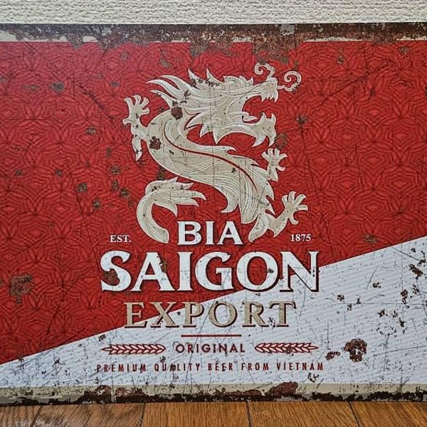 Bia Saigon Export Pub Beer Bar Vietnam - Metal Sign Metal Plaque Wall ...