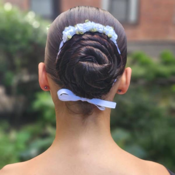 Bun Blossoms "summer Skies" Hand Sewn Ballet Bun-wrap 3" and 6”, Made ...