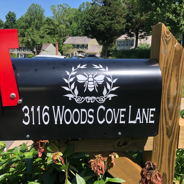 Mailbox Decal / Monogram Mailbox Decal / Personalized Mailbox Bee ...