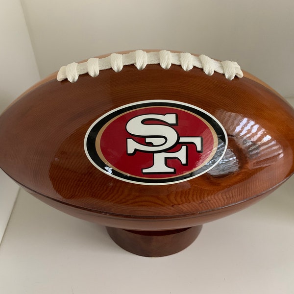 Own Your Very Own Custom Solid Cedar Wooden Football With Your Favorite ...