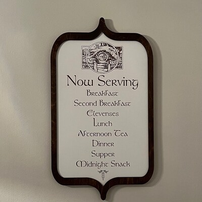 Second Breakfast Sign Wood Engraved LOTR Kitchen Wall Decor. - Etsy
