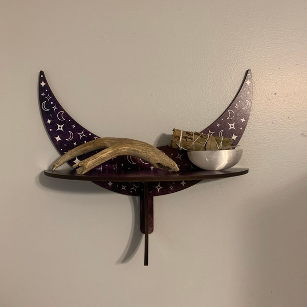 Witch Shelf, Wiccan Shelf, Wiccan Decor, Altar Shelf, Celestial 3moon ...