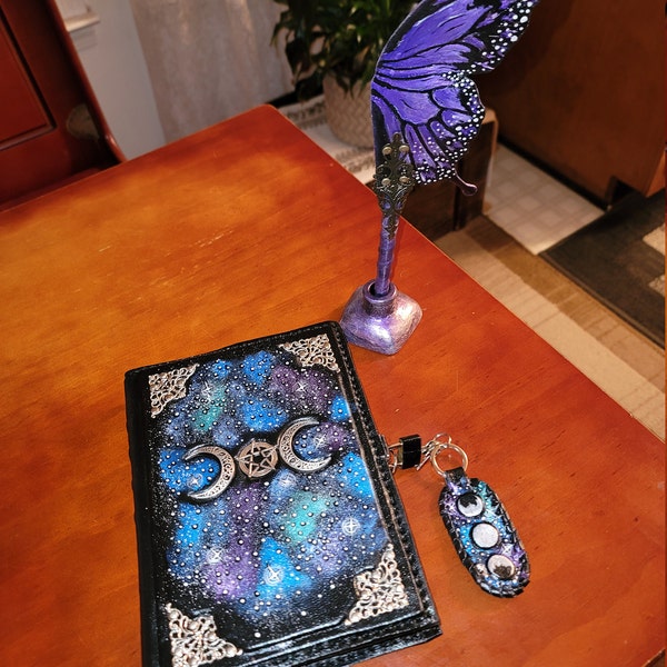 3D Leather Refilable Notebook, Magic Ritual,galaxy,leather Grimoire ...