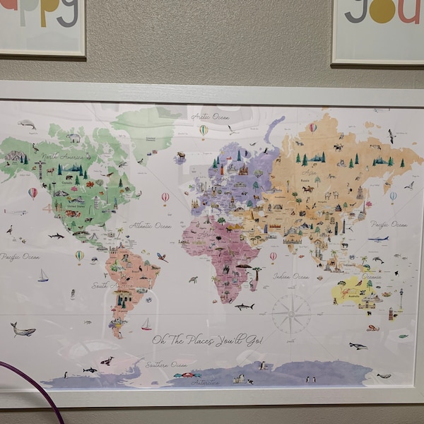 Pastels Educational World Map | Kids World Map | Nursery ...