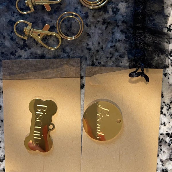 Personalized Gold Dog Tag Custom Engraved ID for Dogs Microchip ...